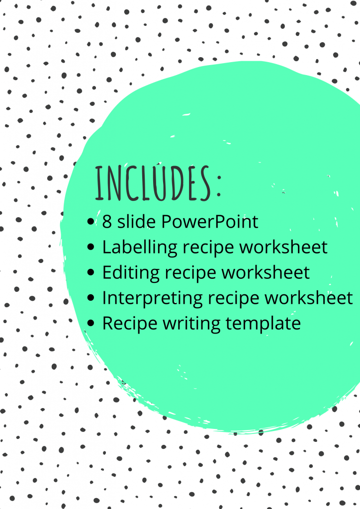 Recipe Reading & Writing Resources - Teacher Professional Development