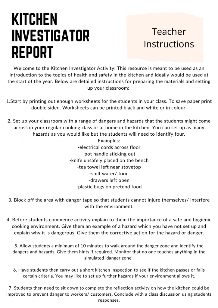 Kitchen Investigator - Teacher Professional Development