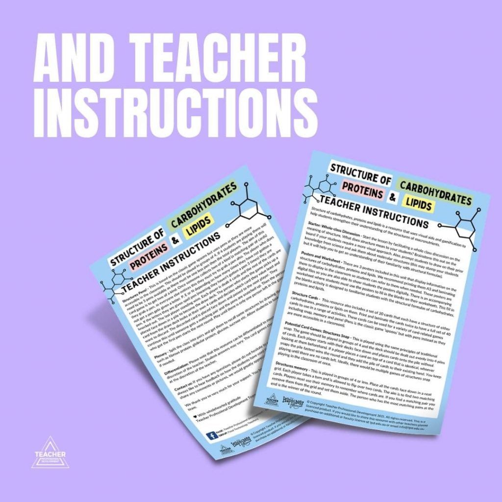 Structure of Carbohydrates, Proteins and Lipids - Teaching Resources