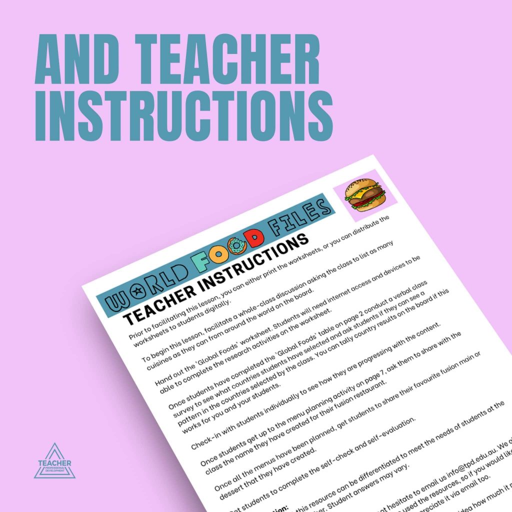 World Food Files – Food Technology Emergency Lesson - Teaching Resources