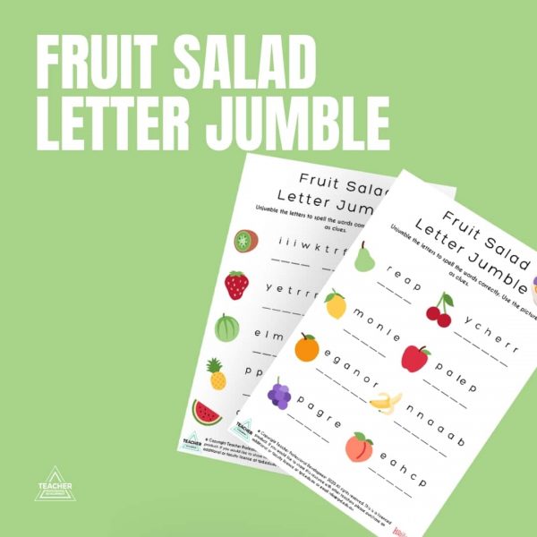 Fruit Salad Letter Jumble Activity - Teacher Professional Development