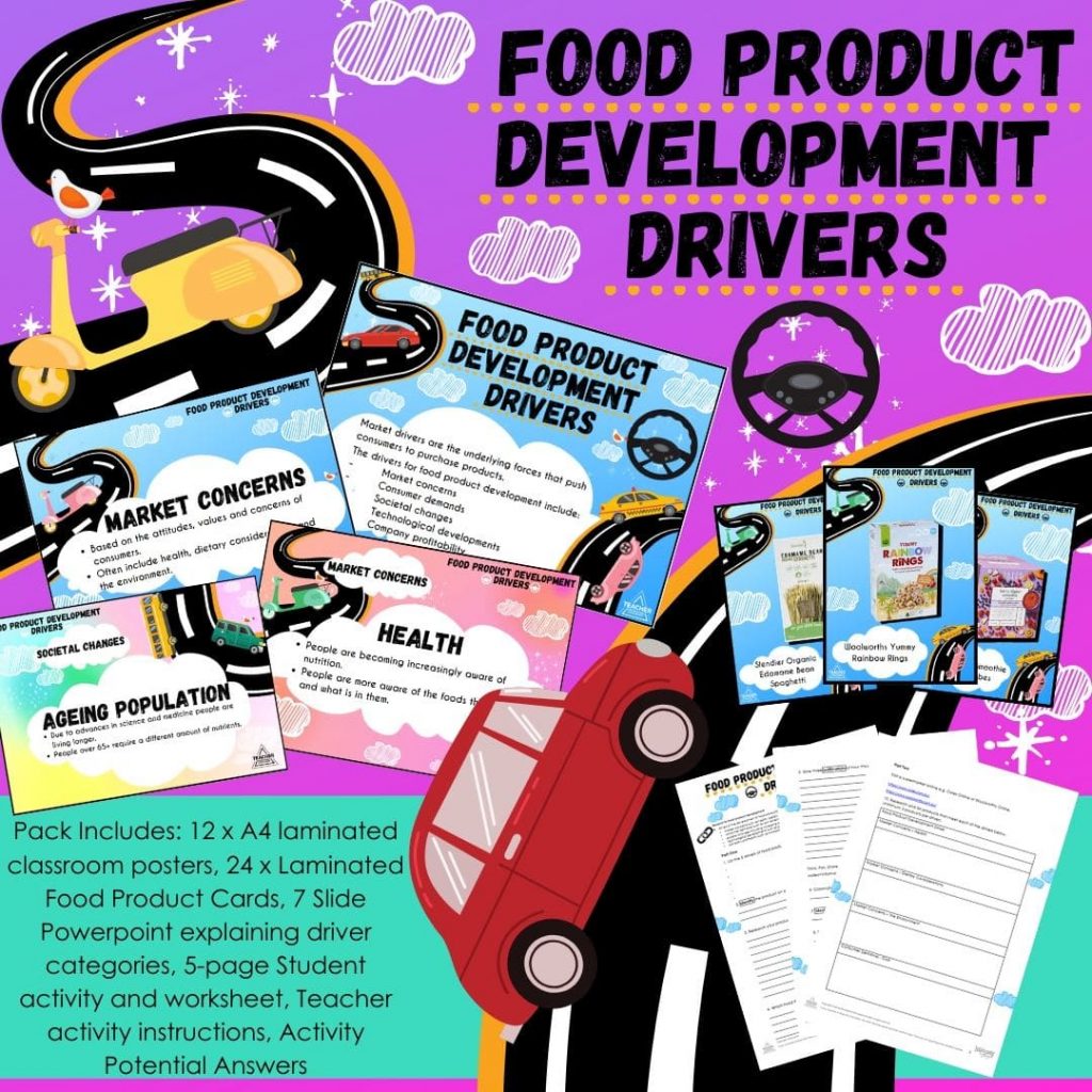 Food Product Development Drivers Activity - Teaching Resources
