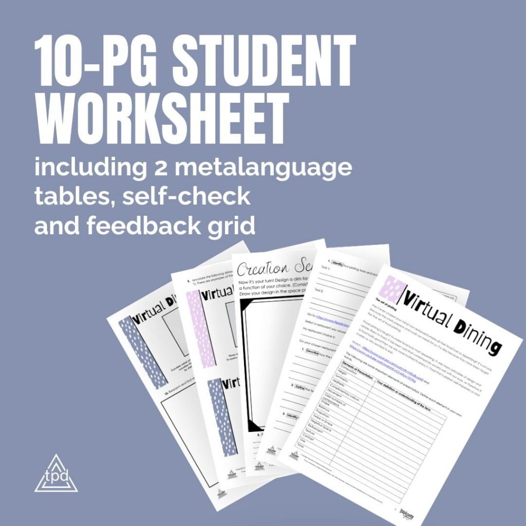 Virtual Dining Online Learning Task - Teaching Resources