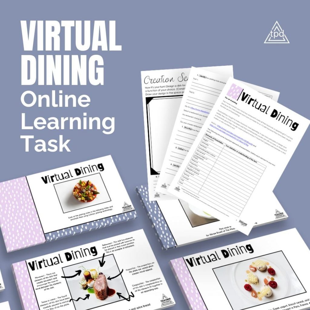 Virtual Dining Online Learning Task - Teaching Resources