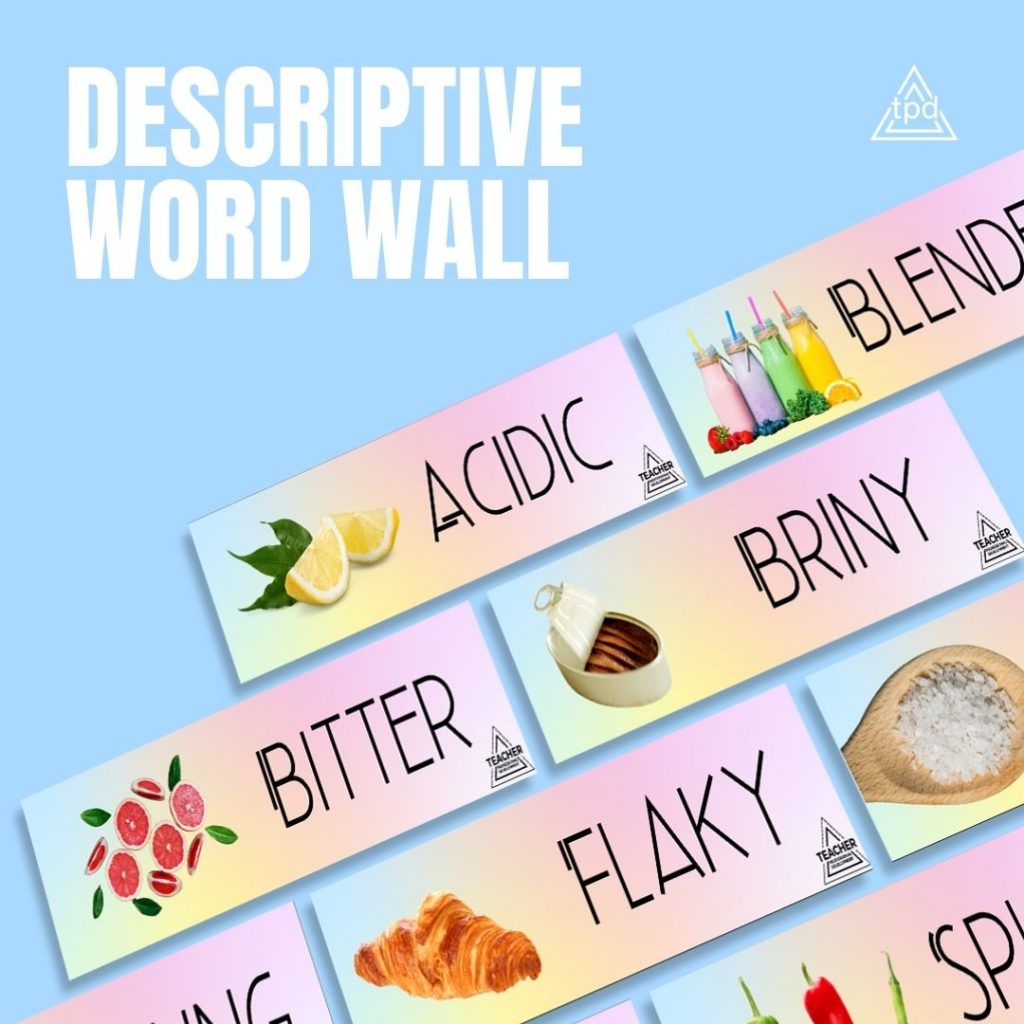Culinary Descriptive Word Wall Teaching Resources