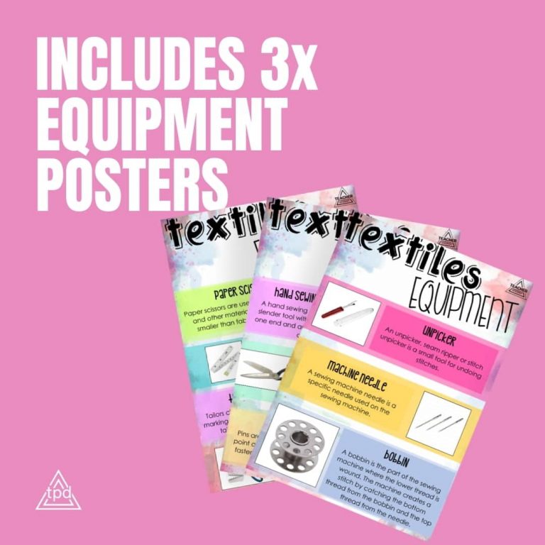 Textiles Equipment and Safety Poster Pack - Teacher Professional ...