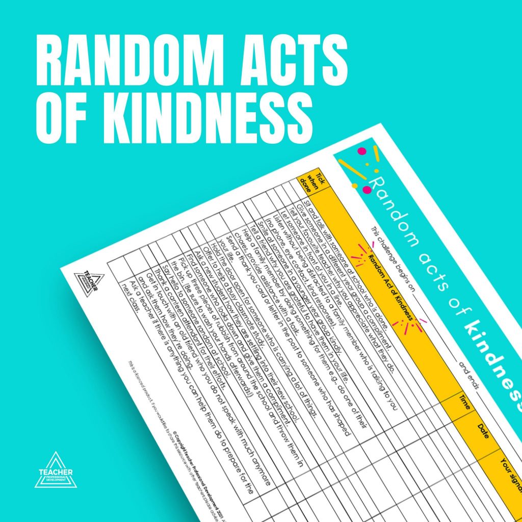Random Acts of Kindness Challenge - Teacher Professional Development
