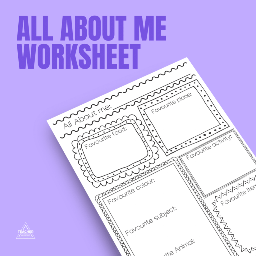 All About Me Icebreaker Activity - Teacher Professional Development