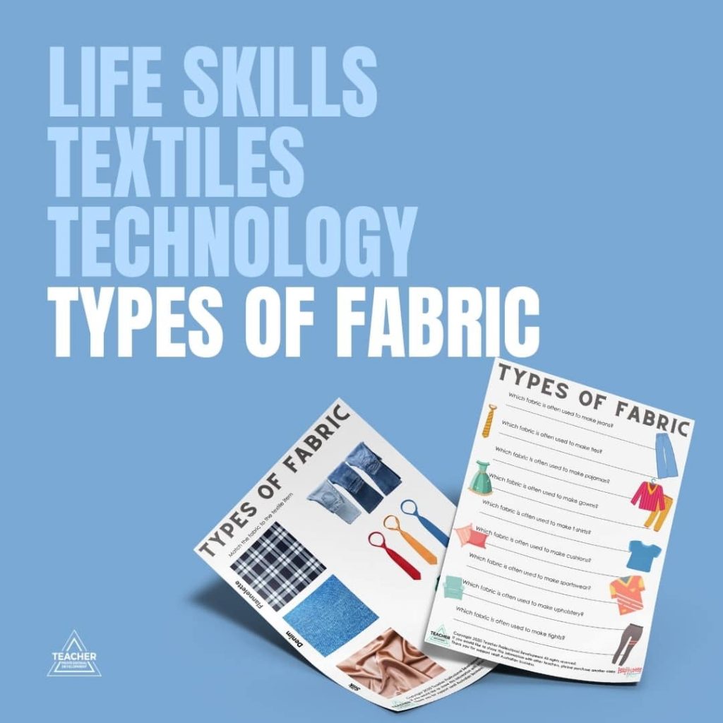 Life Skills Types of Fabric Textiles Technology Activity - Teacher ...