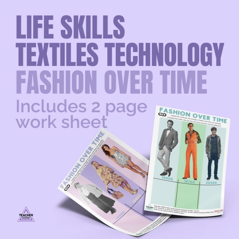 Life Skills Fashion Over Time Textiles Technology Activity - Teacher ...