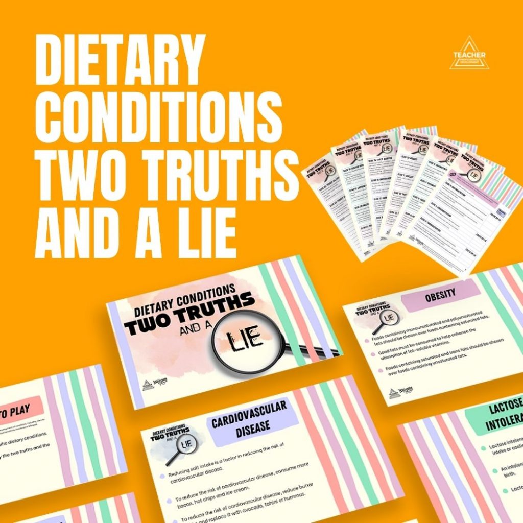 Dietary Conditions Two Truths and a Lie - Teaching Resources