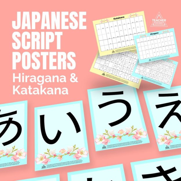 Japanese Hiragana and Katakana Script Posters - Teacher Professional ...