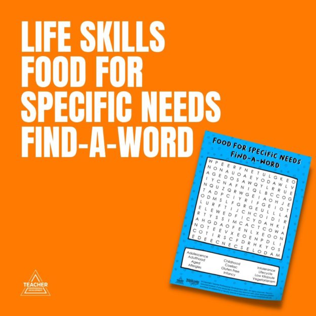 Life Skills Food for Specific Needs Find-a-Word - Teacher Professional ...