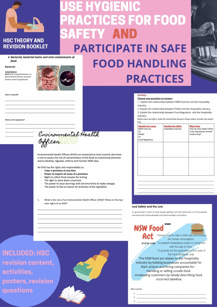 HSC Theory & Revision Booklet Hospitality - Teacher Resource