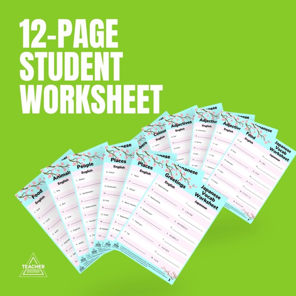 Japanese Vocabulary Word Wall - Teacher Professional Development