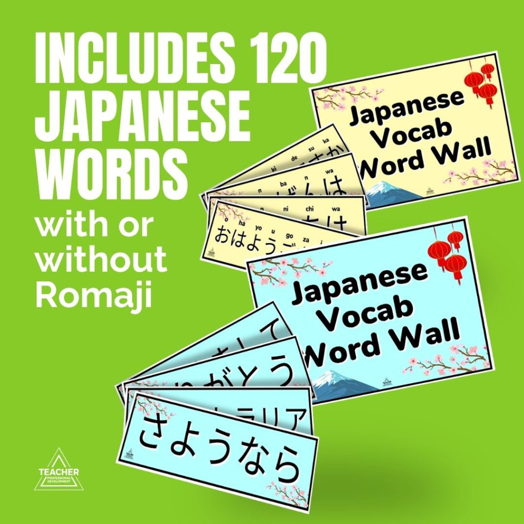 Japanese Vocabulary Word Wall - Teacher Professional Development