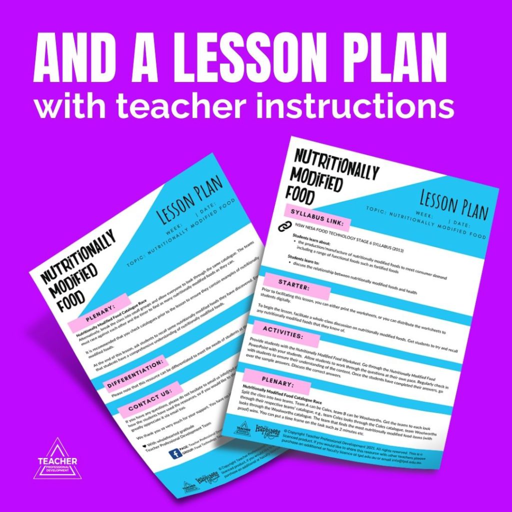 Nutritionally Modified Food - Teaching Resources