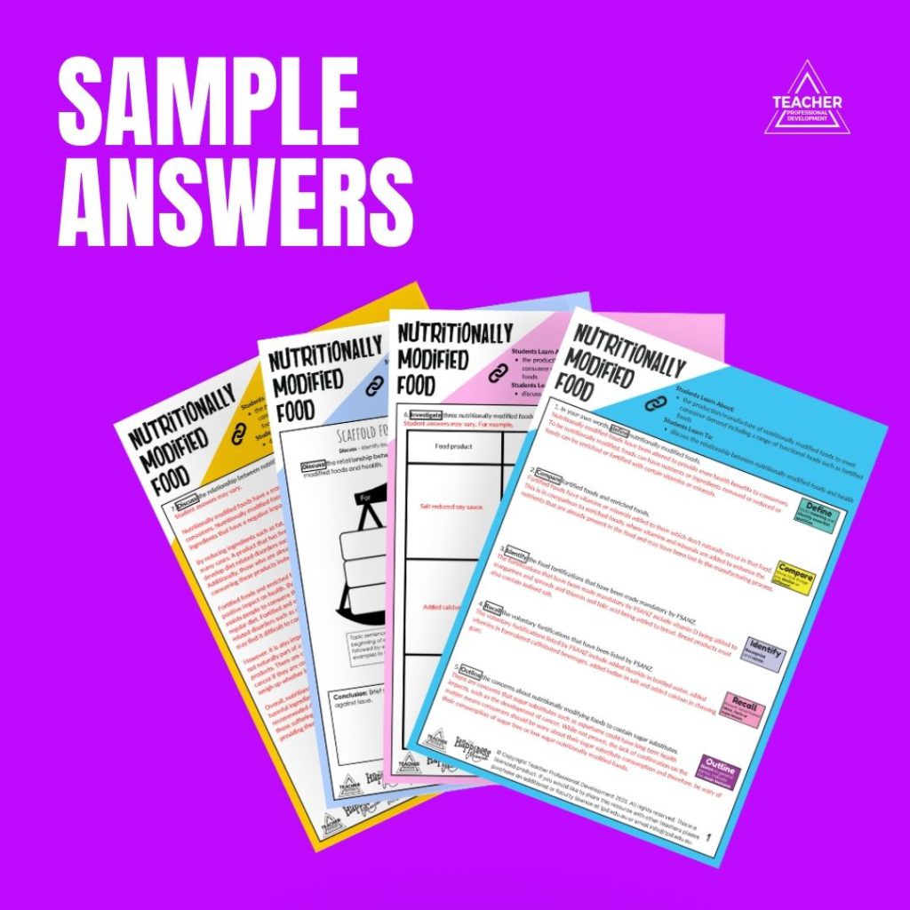 Nutritionally Modified Food - Teaching Resources