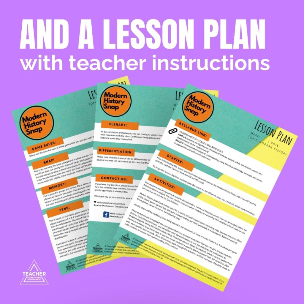 Modern History Snap - Teacher Professional Development