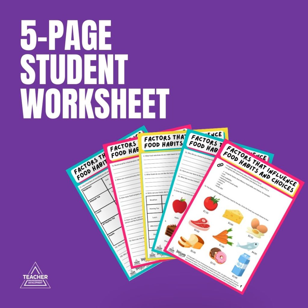 Life Skills Factors that Influence Food Habits and Choices - Teacher ...