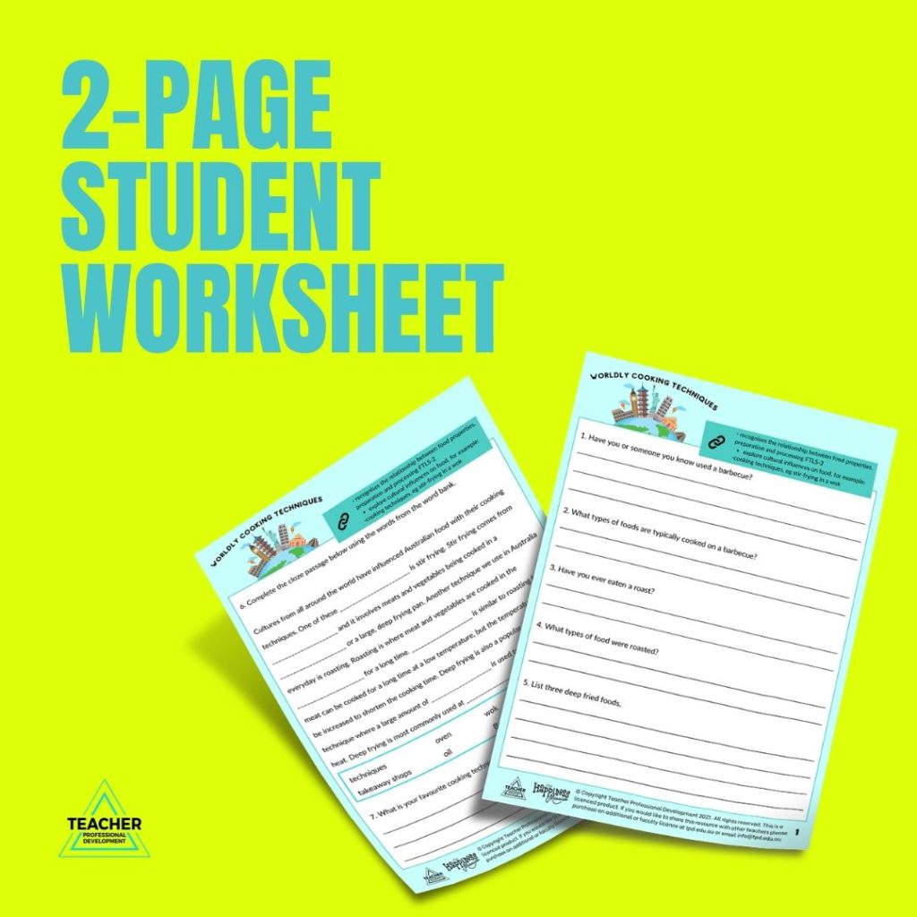 Life Skills Worldly Cooking Techniques - Teacher Professional Development