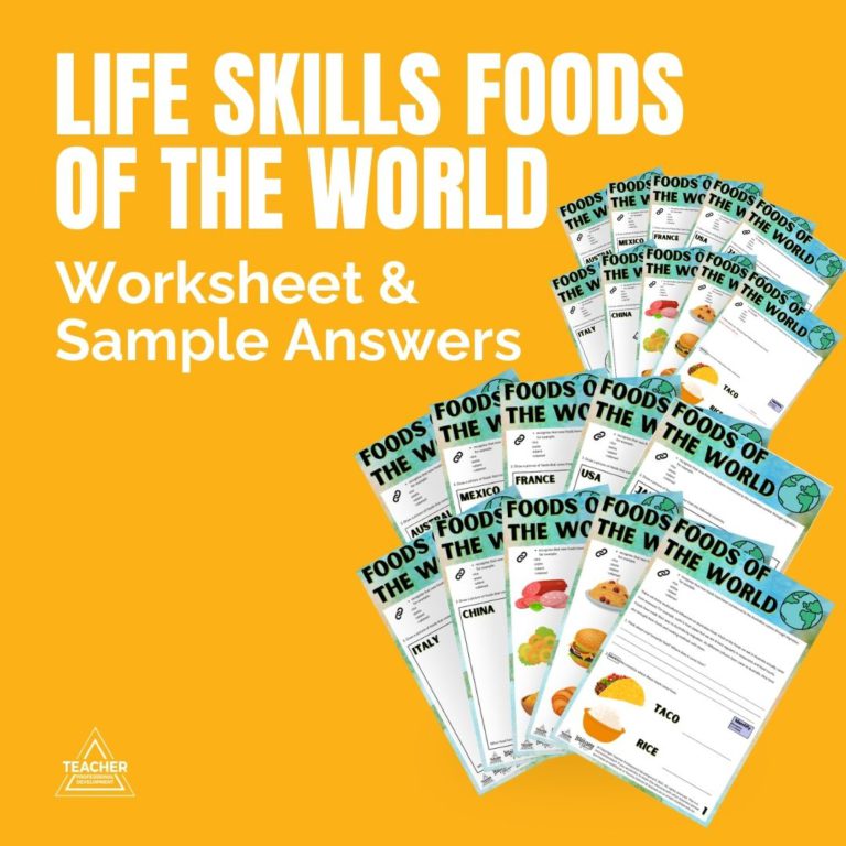 Life Skills Recipe Evaluations - Teacher Professional Development