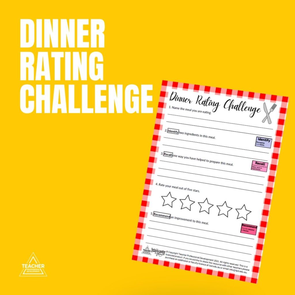 Dinner Rating Challenge - Teacher Professional Development