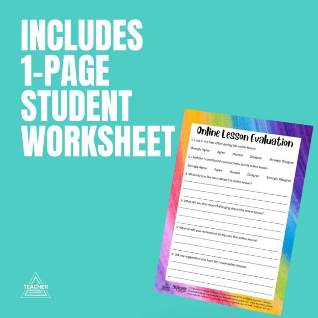 Online Lesson Evaluation Sheet - Teacher Professional Development