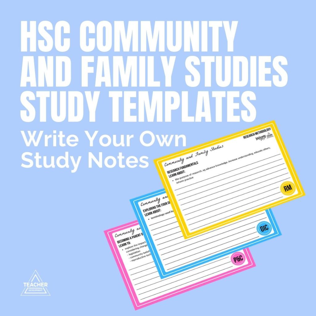 HSC Community and Family Studies Study Templates - Resource