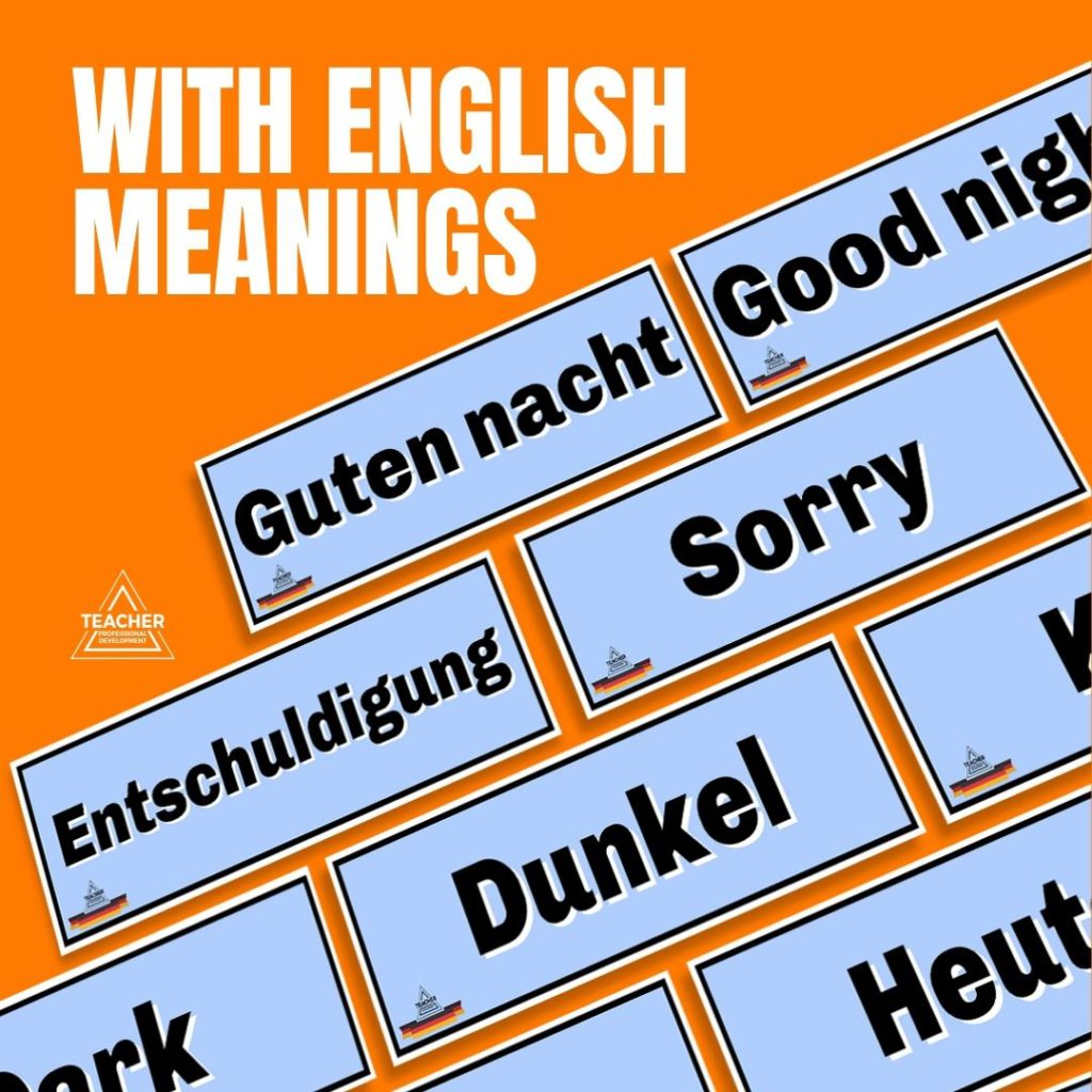 German Vocabulary Word Wall - Teacher Professional Development