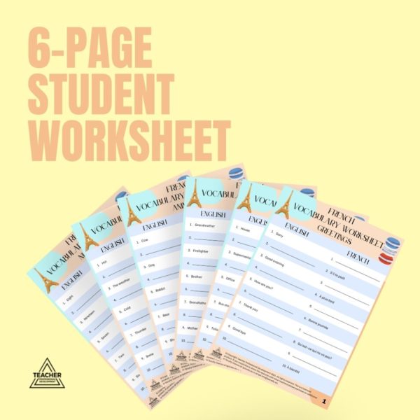 French Vocabulary Word Wall - Teacher Professional Development