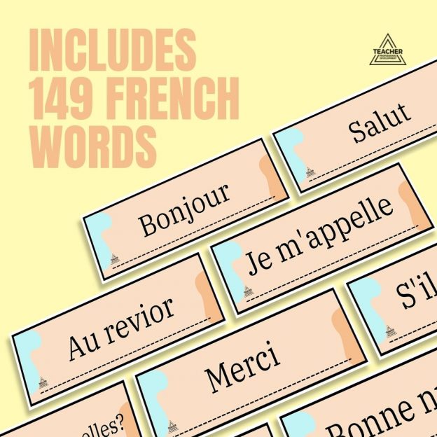 French Vocabulary Word Wall - Teacher Professional Development