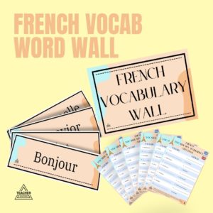 French Vocabulary Word Wall - Teacher Professional Development