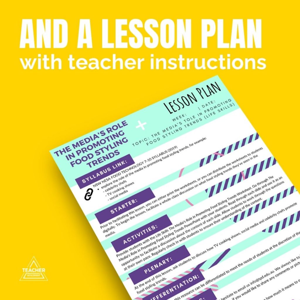 Life Skills The Media’s Role in Promoting Food Styling Trends - Teacher ...