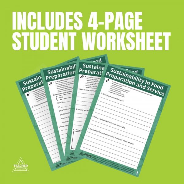 Life Skills Sustainability in Food Preparation and Service - Teacher ...