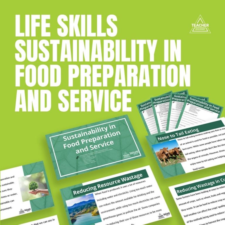 Life Skills Sustainability in Food Preparation and Service - Teacher ...