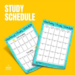 Study Schedule - Teaching Resource