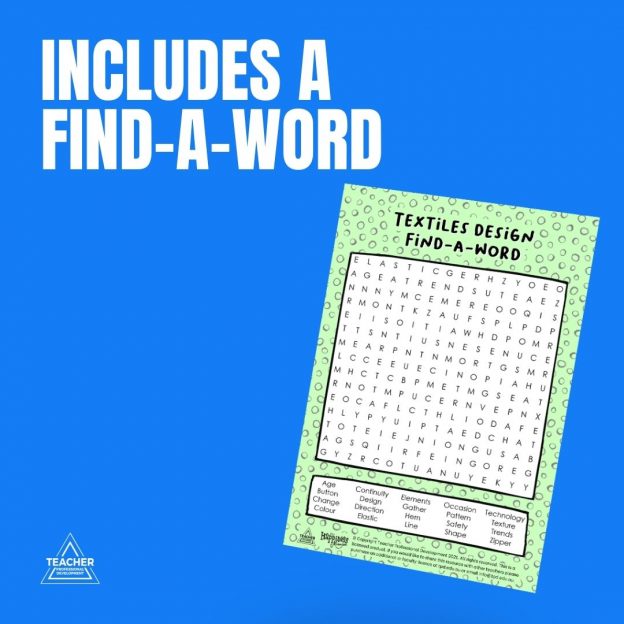 Life Skills Textiles Design Find-a-Word - Teacher Professional Development