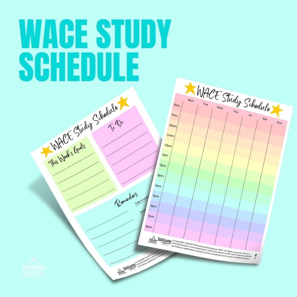 WACE Study Schedule - Teaching Resource