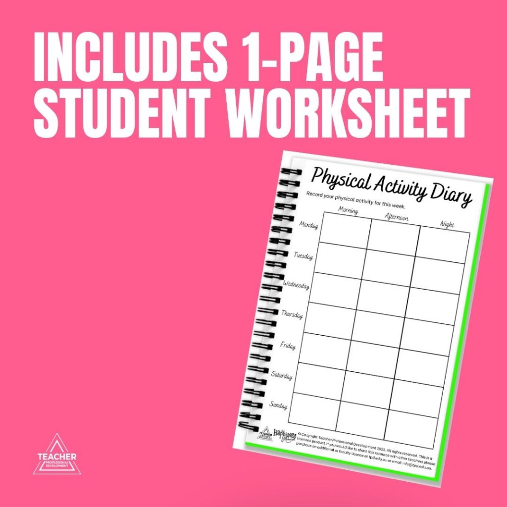 Physical Activity Diary Worksheet - Teacher Professional Development