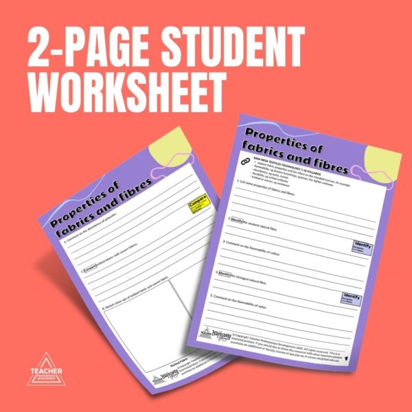Life Skills Properties of Fabrics and Fibres - Teacher Professional ...