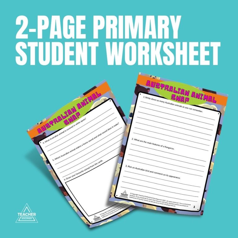 Australian Animals Snap - Teacher Professional Development