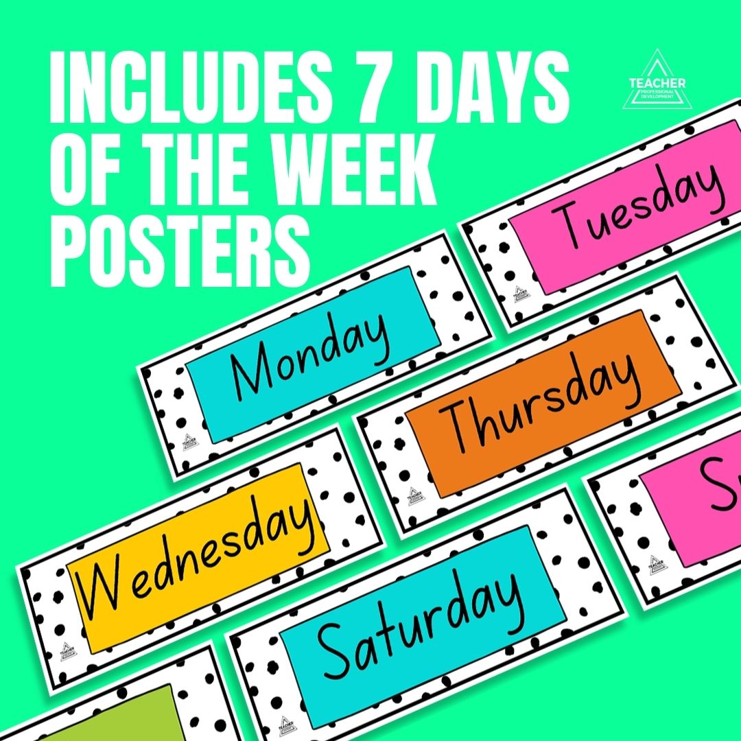 Days of the Week Poster Pack - Teacher Professional Development