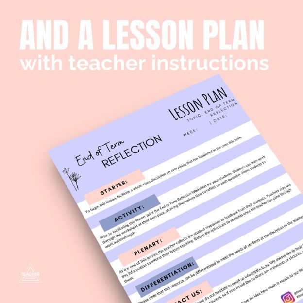 End of Term Reflection Worksheet - Teacher Professional Development