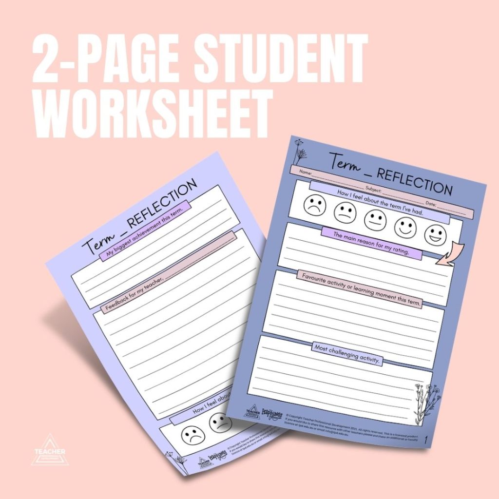 End of Term Reflection Worksheet - Teacher Professional Development