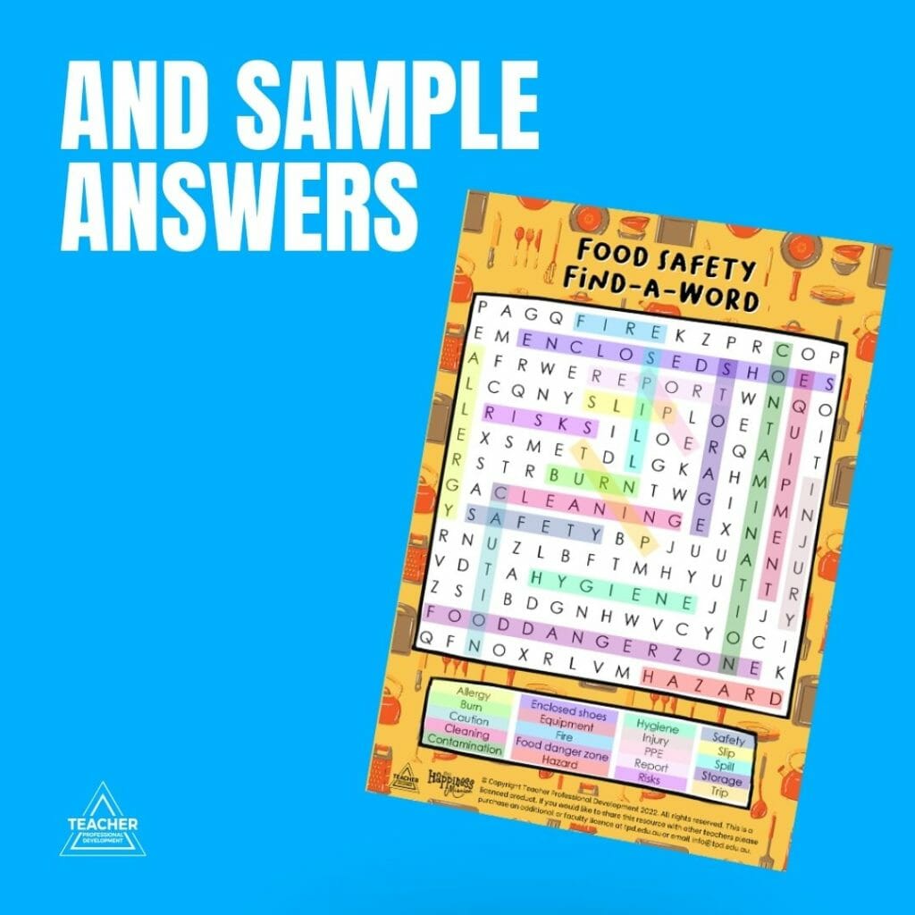 Food Safety Find-a-Word - Teacher Professional Development