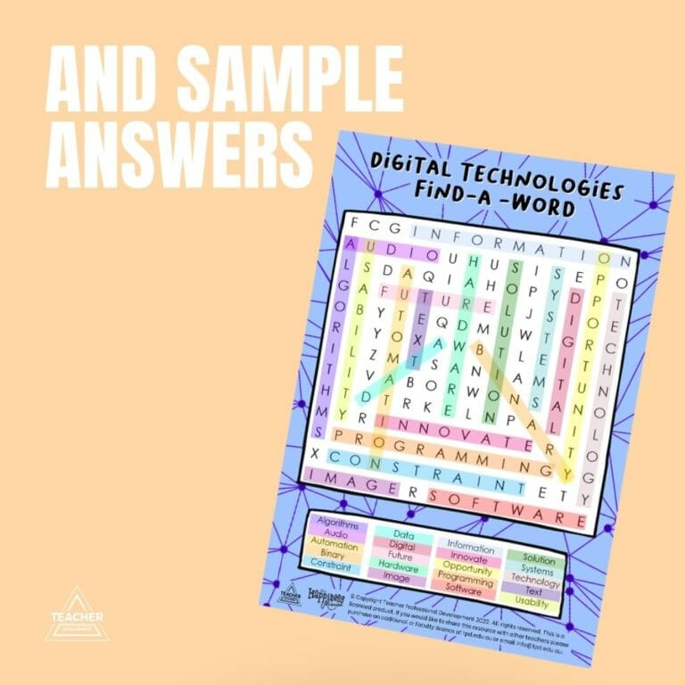 Technology Mandatory Digital Technologies Find-a-Word - Teaching Resources