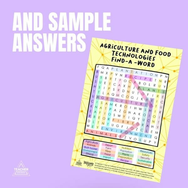 Technology Mandatory Agriculture and Food Technologies Find-a-Word ...