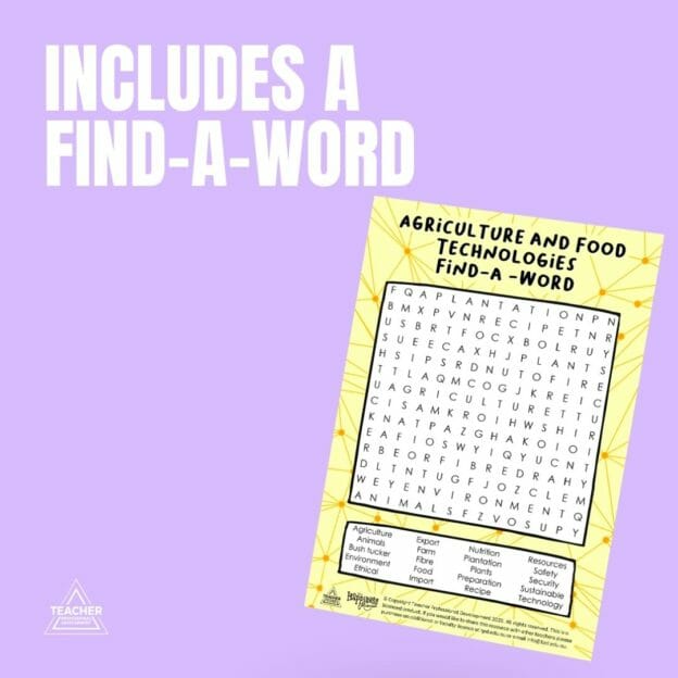 Technology Mandatory Agriculture and Food Technologies Find-a-Word ...