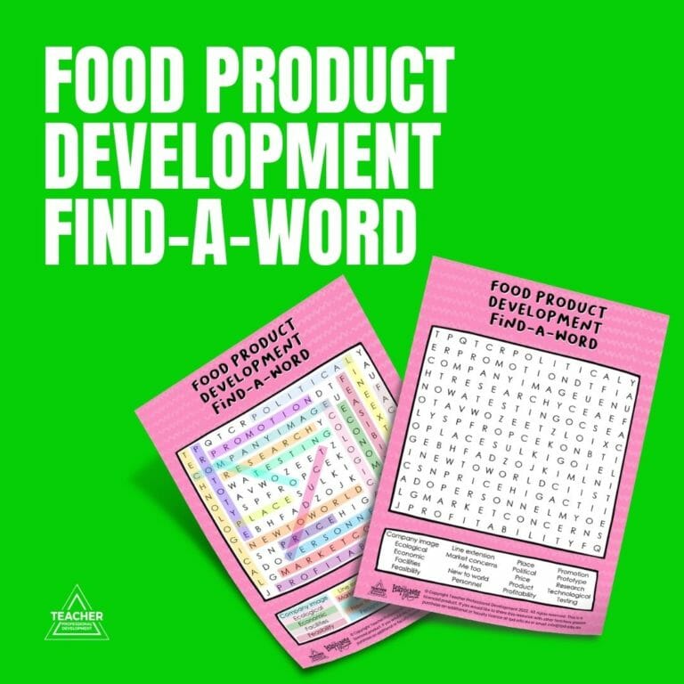 Food Product Development Find-a-Word - Teacher Professional Development